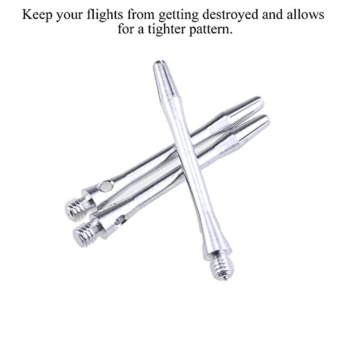Yadaland Spinster Aluminum Dart Shaft Silver Smooth Spin Flow Accurate Shot Tip Hold Tight Forward Balance Make Room for Another Dart Avoid Bounce and Flight Damage Improve Game 3PCS