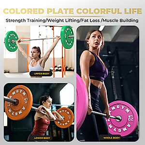 AMGYM Color Olympic Bumper Plate, Weights Plates, Bumper Weight Plate, Steel Insert, Strength Training(45lb Pair)