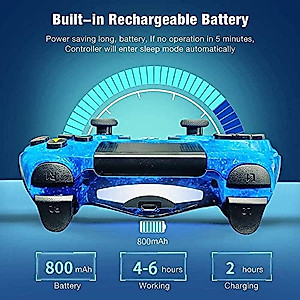 Kujian Controller for PS4 2 Pack Wireless Controller for Playstaion 4/Slim/Pro with Double Shock Gamepads Remote for PS4, Motion Sensor, Gaming Controller with 2 USB Charging Cord (Skull+Galaxy)