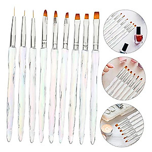 minkissy 9pcs Nail Pen Nail Airbrush Pinceles Para Uñas Acrilicas Lipstick Applicator Fine Brushes Nail Art Supplies Nail Art Brushes Nail Art Pen Manicure DIY Drawing Pen Nail Supplies UV