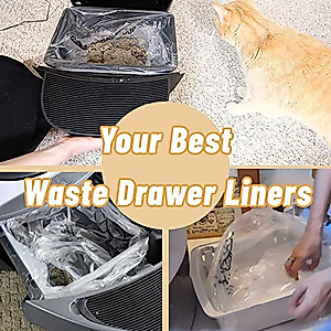 50 Pack Liner Bags for Litter Box Automated, Waste Drawer Liners Compatible with Litter Box Robot, 9-11 Gallons Jumbo Liners for Cat Litter Box
