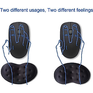 BRILA Ergonomic Memory Foam Mouse Wrist Rest Support Pad Cushion for Computer, Laptop, Office Work, PC Gaming - Massage Holes Design - Wrist Pain Relief (Black Mouse Wrist Rest)