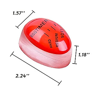 ZILLEEN Boiled Egg Timer for Boiling Eggs Boiler Timer That Changes Color When Done,Classic Red 3 Pack
