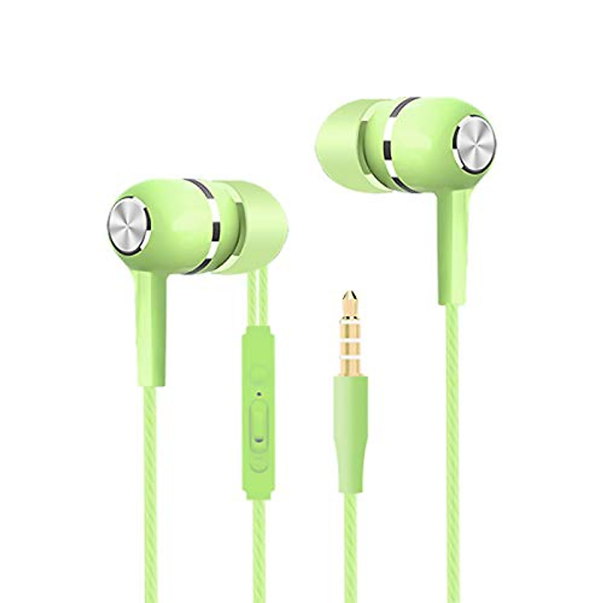 D-GROEE Earbuds Earphones, Wired Headphones in Ear, S12 Universal 3.5mm Earphone Wired Earbuds with Mic for Phone Green with Mic