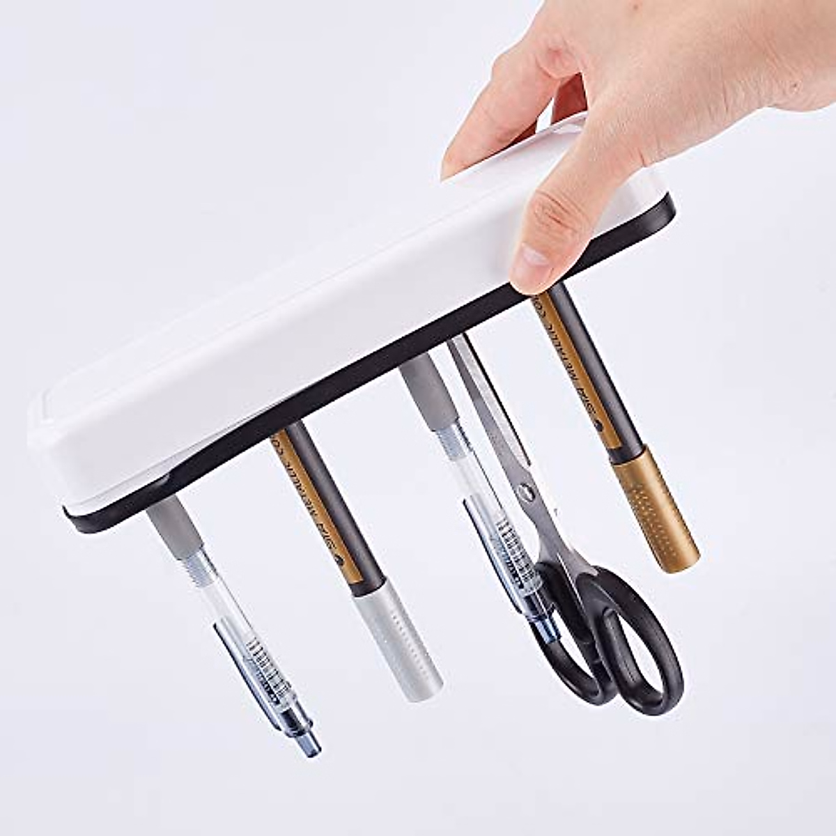 GORGECRAFT Sew Desktop Organizers Silicone Makeup Brush Holder Cosmetic Storage Box Make up Brush Stand Holder Painting Pen Holder for Stash and Store (Black)