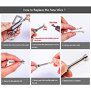 YUSUD Permanent Match Accessories, Never Ending Matchstick Parts, Forever Matches Strike Anywhere Replaceable Kit Included Scrapers, Flint Fire Starter Rods, Wicks and Sealed Waterproof Rubber Rings