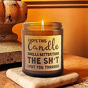 Aromaflare Scented Candles Best Friend Funny Mother Father's Day Gifts for Women Personalized Birthday Gift for Sisters Bestie Unique Christmas Presents for Female (Brown c)