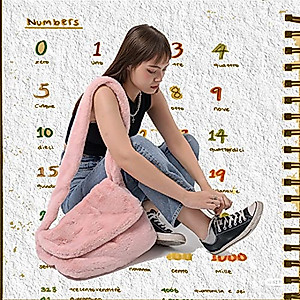 Fuzzy Fluffy Crossbody Messenger bag Faux Fur Plush Tote Bag for Women Purse Leopard Print Cheetah Y2K Chic Campus School Bag