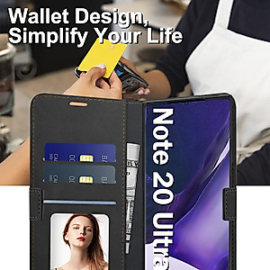 Neivi Wallet Case for Samsung Galaxy Note 20 Ultra Case Leather Wallet with RFID Blocking Credit Card Holder,Flip Card Slots Magnetic Shockproof Protective Cover Note 20 Ultra Phone Case 5G (Black)