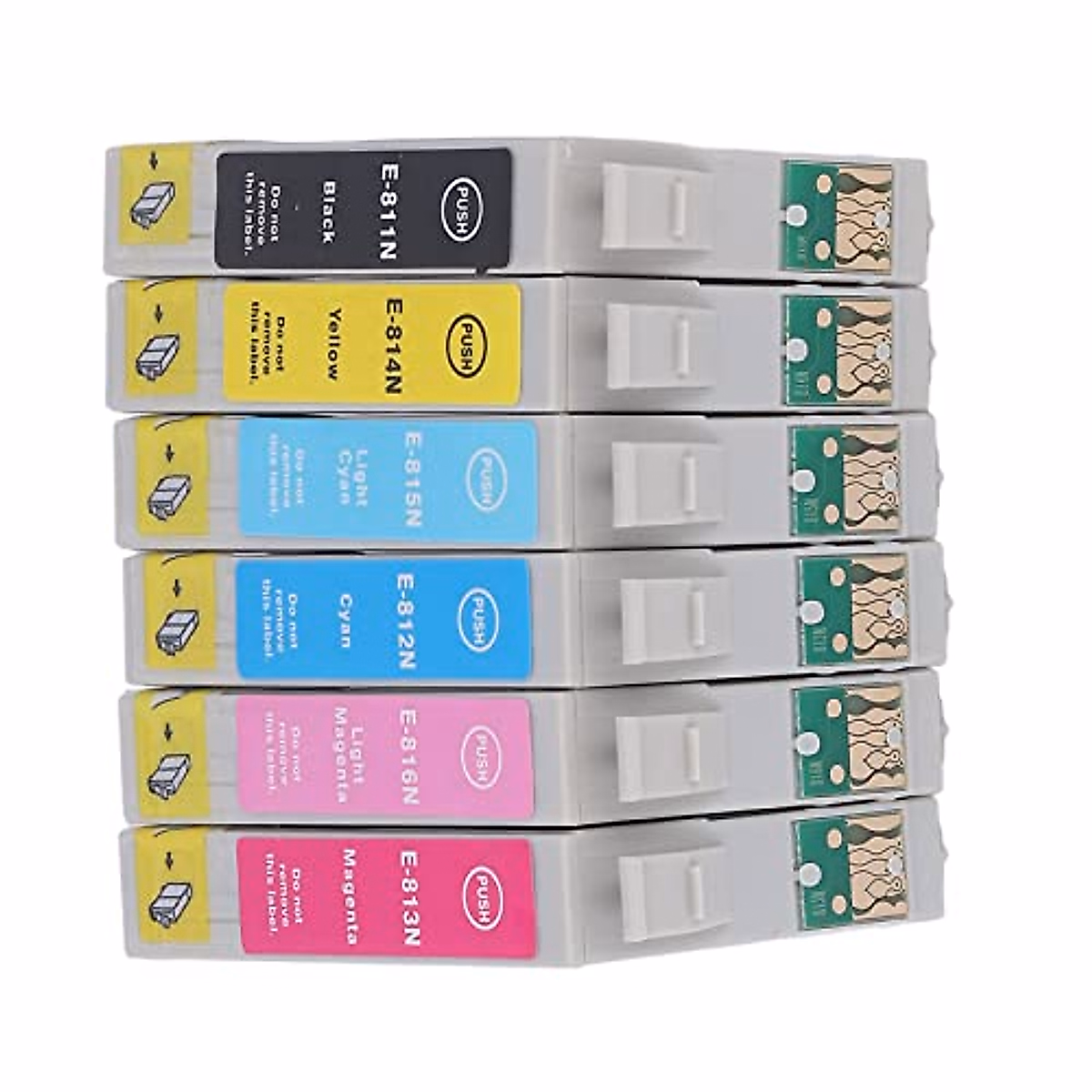 Hilitand Printing Ink Cartridge Ink Cartridge BK C M Y LC LM 6 Colors Printing Accessory Part for Photo Paper Document (T0811N/T0812N/T0813N/T0814N/T0815N/T0816N)