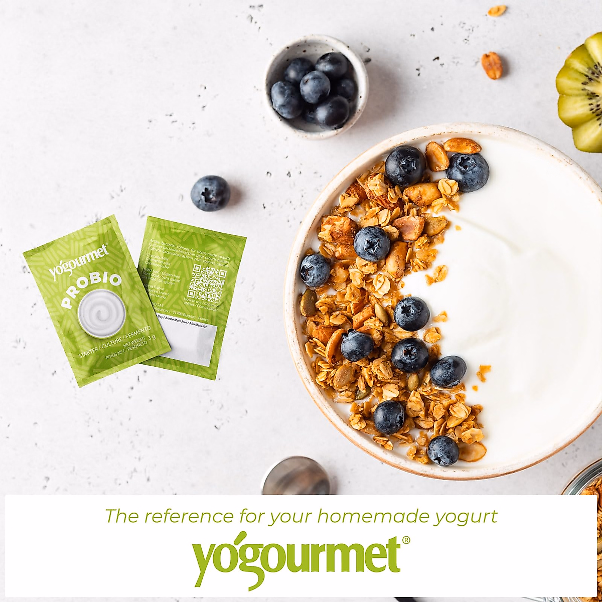 Yogourmet Yogurt Starter With Probiotics (12 Pack Bulk Version) - Make Yogurt at Home - Starter Culture - All Natural, Gluten Free, Kosher, Halal - 3 g Sachets