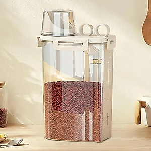 Jextou Cereal Containers Storage, Food Storage Box Canister Jars With Measuring Cup, Food Storage Containers, Airtight Food Storage Container With Lid, Household Cereal Dispenser For Flour Pasta