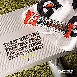 Gatorade Whey Protein Recover Bar, Chocolate Chip, 2.8 Ounce Bars (12 Count)