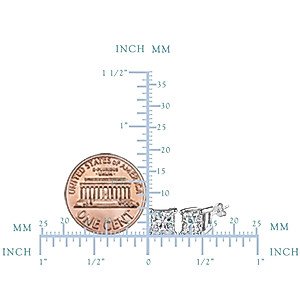 14k White Gold Princess Cut White Cubic Zirconia Stud Earrings, 5mm