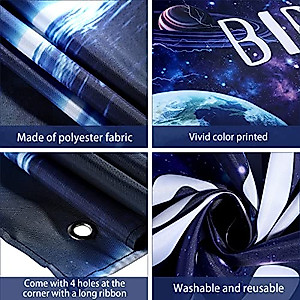 Space Galaxy Birthday Party Decorations Space Theme Backdrop Space Photography Background for Birthday Party Supplies Universe Milky Way Planet for Kid Boys Happy Birthday 70.8 x 43.3 Inches