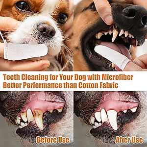 20 Pcs Microfiber Fingerbrush for Dogs Soft Finger Toothbrush Pet Dental Finger Brush for Dog Cat Teeth Cleaning Remove Plaque and Tartar