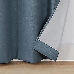 Sun Zero Tulare All Over Texture Thermal Total Blackout Grommet Curtain Panel, 40" x 96", Blue