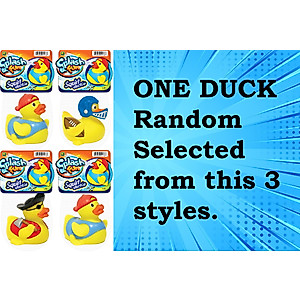JA-RU Water Squirt Rubber Ducks (1 Duck Assorted) Fun Toddlers Baby Bath Tub Pool Toy 3" Rubber Duckies for Kids, Sensory Play, Stress Relief, Stocking Stuffers Supply in Bulk. 1178-1