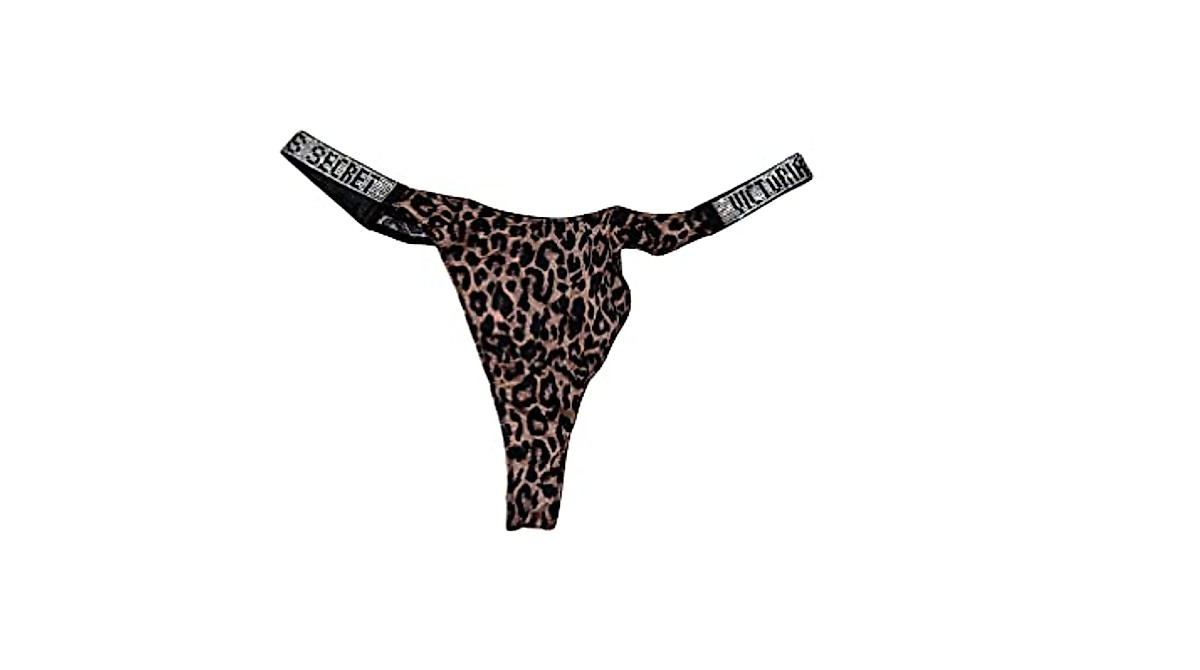 Victoria's Secret Leopard Rhinestone Shine Strap Thong