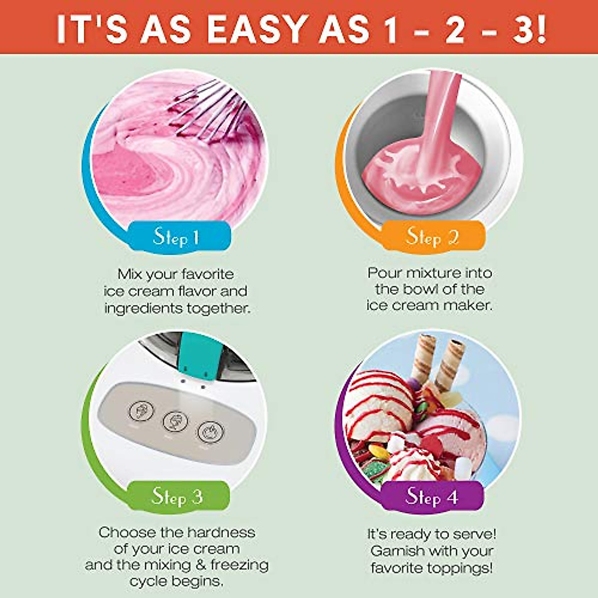 Mr. Freeze Self-Refrigerating Ice Cream Maker, Frozen Yogurt, Sorbet, Gelato Treat, 1.5-pint, EIM-700T