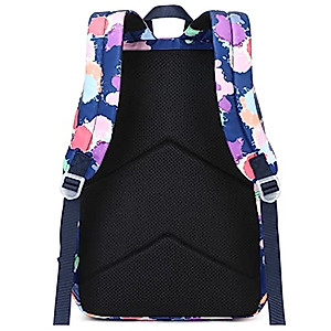 YUSSTAR Kids Girls Backpack Lunch Box Set Elementary School Bag Insulated Lunchbox Combo (Color-block blue)