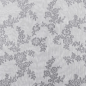 Urban Lotus Grey Lace Sheer Curtains 55 x 54 Inch Elegant Floral Rose Lace Embroidered Curtain Panels Airy Light Filtering Rod Pocket Window Treatment Sets for Garden Balcony, 1 Pair