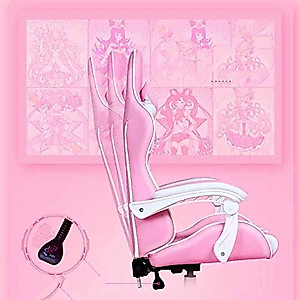 Game Chair Can-Go-to-Computer-Chair Cafe Pink Comfortable Girl Fashion Cute Home Internet