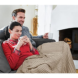 Utopia Bedding Cotton Waffle Blanket 300 GSM (Khaki - 90x108 Inches) Soft Lightweight Breathable Bed Blanket King Size Layering Any Bed for All Season