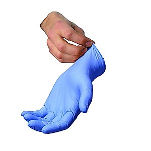 Blue Nitrile Exam Gloves - Medical Grade, Disposable, Powder Free, Latex Rubber Free, Heavy Duty, Textured, Non Sterile, Work, Medical, Food Safe, Cleaning, Wholesale, Size Large (Box of 100)