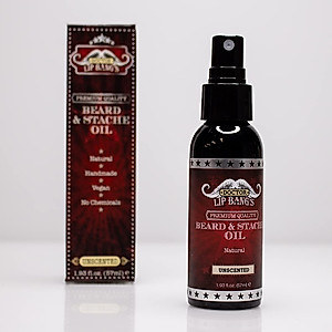 Doctor Lip Bang's Vegan Beard and Stache Oil | Unscented | Cruelty Free | 100% All Natural | Paraben Free | Made in the United States | Great for Grooming Beards and Mustaches
