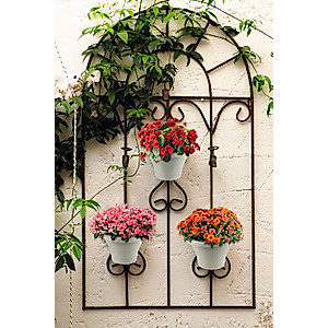 MADHOLLY 6Pcs Hanging Vertical Planter- Plastic Wall-Hanging Flowerpot with Hooks Leaky Grid- Free Combination Wall Mounted Planter for Outdoor Yard Garden Indoor Hanging Decorations (Off-White)