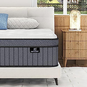 EEN EEN SLEEP Queen Size Mattress, Upgrade Strengthen Gel Memory Foam 10 Inch Firm Hybrid Queen Bed Mattress in a Box for Pressure Relief & Back Pain, Independent Pocket Springs, Strong Edge Support
