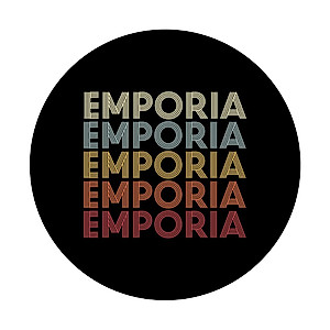 Emporia Kansas Emporia KS Retro Vintage Text PopSockets Swappable PopGrip
