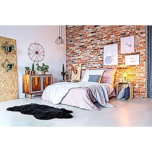 HOMECUTE Black Fur Rug 6ft x 3ft. Black Rug Bear Rug Black Rug for Living Room Black Rug for Bedroom Faux Fur Rug Bear Rug Kids Room Rug Bedside Rugs Animal Rug Black Room Rug