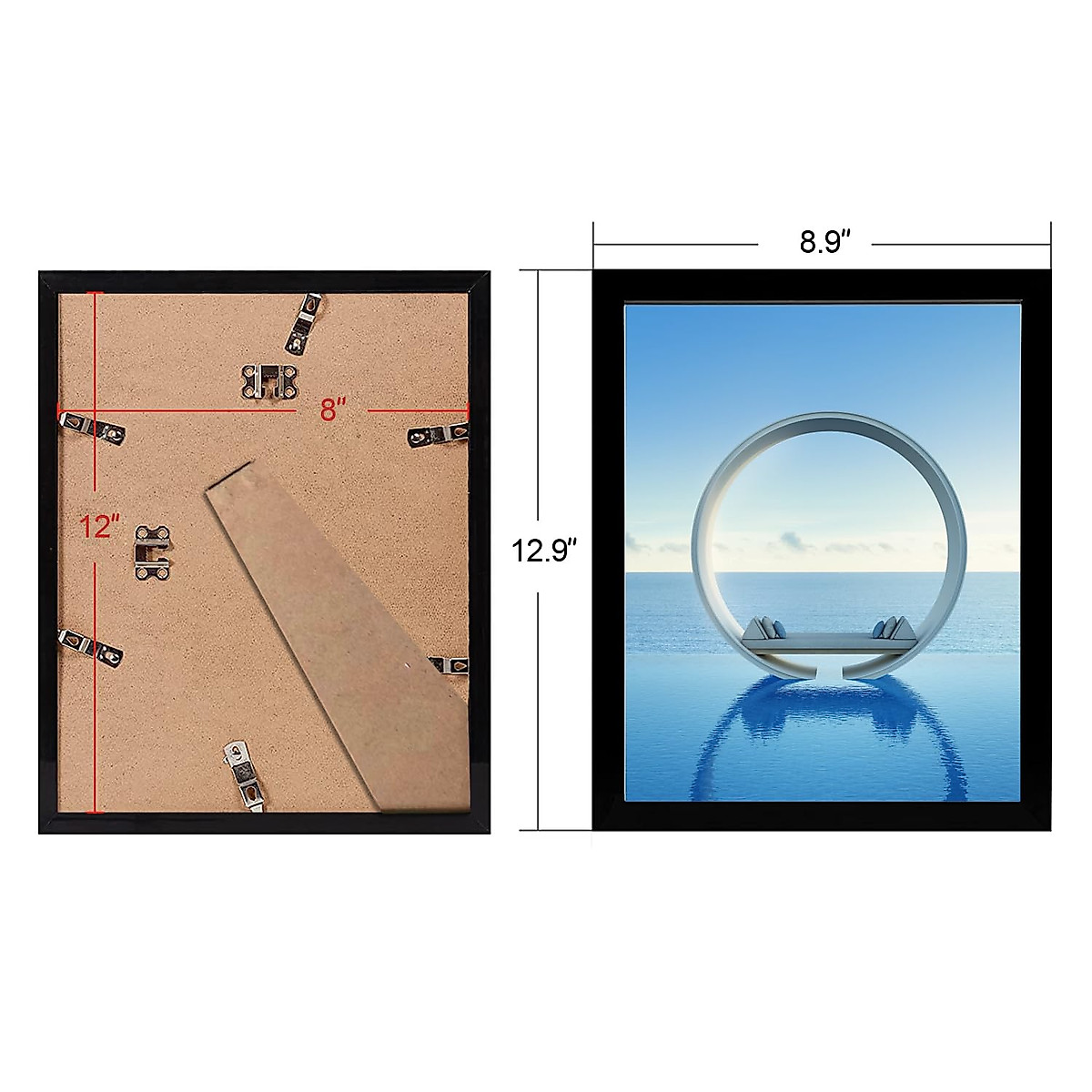 MENNTHUI 8x12 Black Picture Frame, Tabletop and Wall Mounting Horizontally or Vertically, Decoration for Photos, Paintings, Posters, Artwork