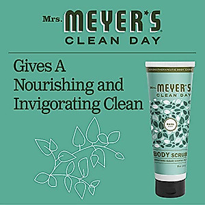 MRS. MEYER'S CLEAN DAY Exfoliating Body Scrub, Sugar Scrub that Leaves Skin Feeling Hydrated & Fresh, Made with Essential Oils, Basil, 8 oz