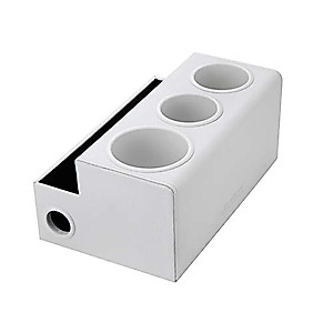 JACKCUBE Design Hair Dryer Holder Hair Styling Product Care Tool Organizer Bath Supplies Accessories Tray Stand Storage Bathroom Vanity Countertop with 3 Holes (White) – :MK154D