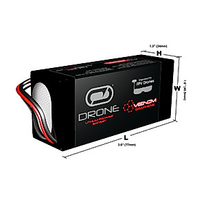 Venom Power Drive Series 90C 5S 1300mAh 18.5V Graphene LiPo Racing Battery - Universal Venom UNI 2.0 Plug - Thermal Control Pack, for RC Helicopters and Drones - Compatible with XT60, Deans & EC3 Plug
