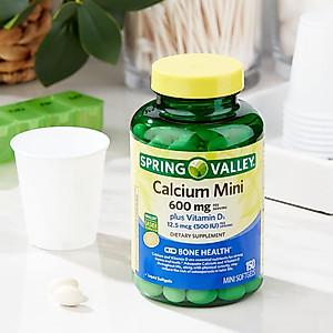 LUAL 45 Diabetes Decoded Bundle with Spring Valley Calcium 600 mg with Vitamin D3 | Small Calcium Pills | Calcium Softgels | 150 Mini Softgels | Calcium Carbonate 600 mg | Calcium Supplement 600 mg
