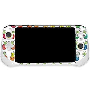 MightySkins Glossy Glitter Skin Compatible with Logitech G Cloud Gaming Handheld - Rainbow Pineapples | Protective, Durable High-Gloss Glitter Finish | Easy to Apply | Made in The USA