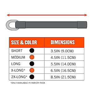 Ergodyne Squids 3700 Web Tool Tail Attachments, 6-Pack, 2 Pounds, Medium Length|4.5,Orange