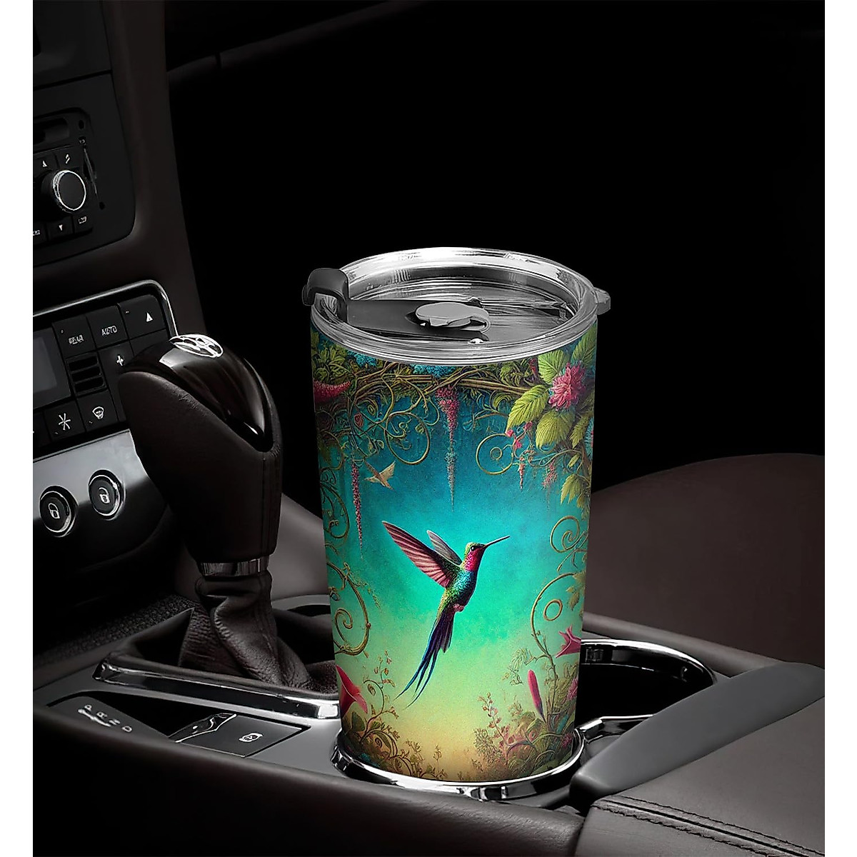 20oz Hummingbird Tumbler, Gifts for Hummingbird Lovers, Coffee Thermos for Women, Stainless Steel Double Wall Vacuum Insulated Coffee Mug, Travel Cup with Lid