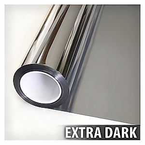 BDF S05 Window Film Daytime Privacy and Heat Control Mirror Silver 5 (Very Dark) - 24in X 16ft
