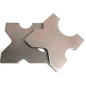 20 TON STEEL SHOP PRESS BED PLATES, H-Frame Arbor 4 notch 1"X 7"X 7" Set