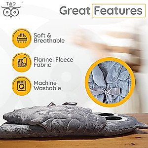 T&D Owls Baby Lounger for Newborn, Cute Flannel Fleece Baby Lounger, Breathable Co Lounger for Baby, Portable Baby Pad for Traveling, Infant Floor Seat, Machine Washable (Gray)