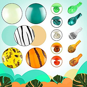 Liliful 24 Pieces Jungle Balloons 12 Inch Jungle Safari Balloons Animal Print Balloons Jungle Safari Theme Party Decorations Jungle Theme Party Supplies (Fresh Color,Animal Print Style)