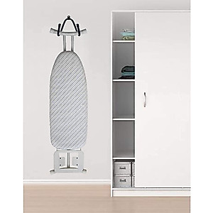Pmsanzay Ironing Board Hanger Wall Mount Ironing Board Holder Organizer Wall Rack Iron Board Caddy, Adjustable Rack Great for Laundry Rooms Storage Rack Hanging Shelf Hanger - Hold up to 50LB.