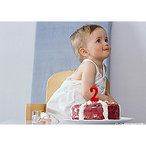 Red Birthday, 1 Candle 1st One Year Cake Bady Roman Numberal Cool Number Candle No 10 11 12 13 14 15 16 17 18 19