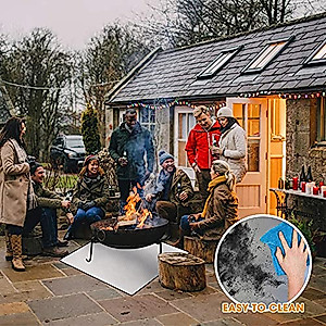 40" Square Fire Pit Mat Grill Mat,DocSafe Fireproof Mat 4 Layers Fire Pit Pad for Deck Patio Grass Outdoor Wood Burning Fire Pit and BBQ Smoker,Easy to Clean,Black & Silver