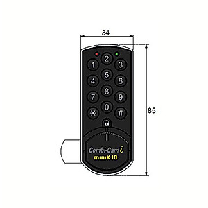 FJM Security Products Combi-Cam E, 7910-K10, Electronic Cabinet Lock, Black Finish, Small